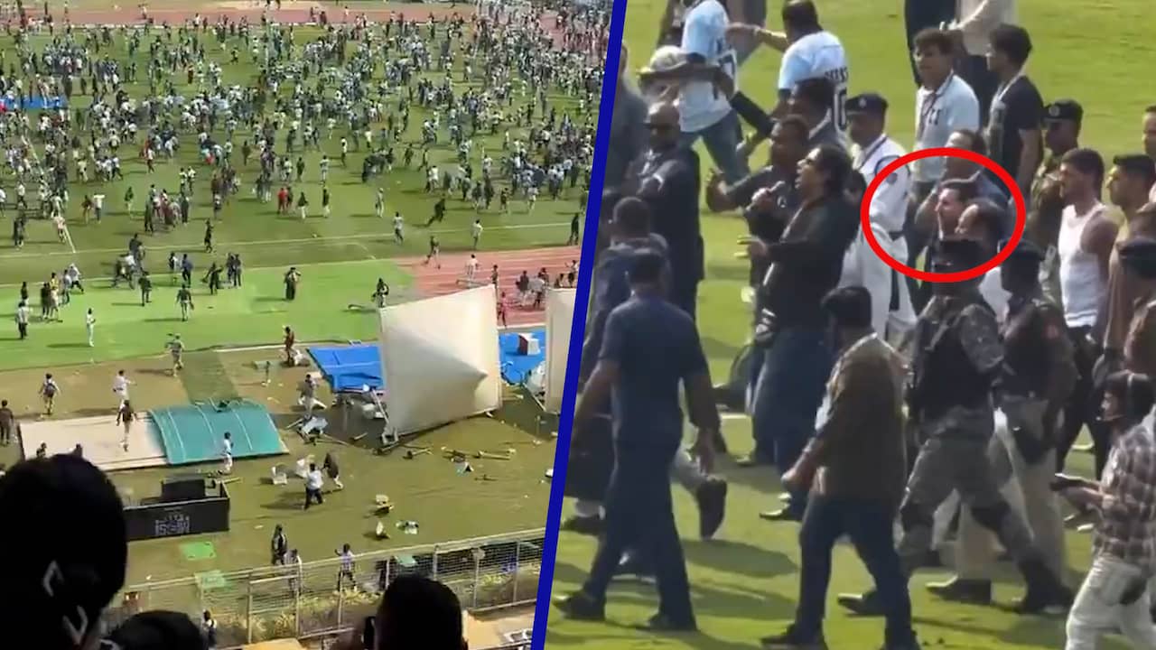 Chaos breekt uit in Indiaas voetbalstadion na bezoek Messi | NU.nl