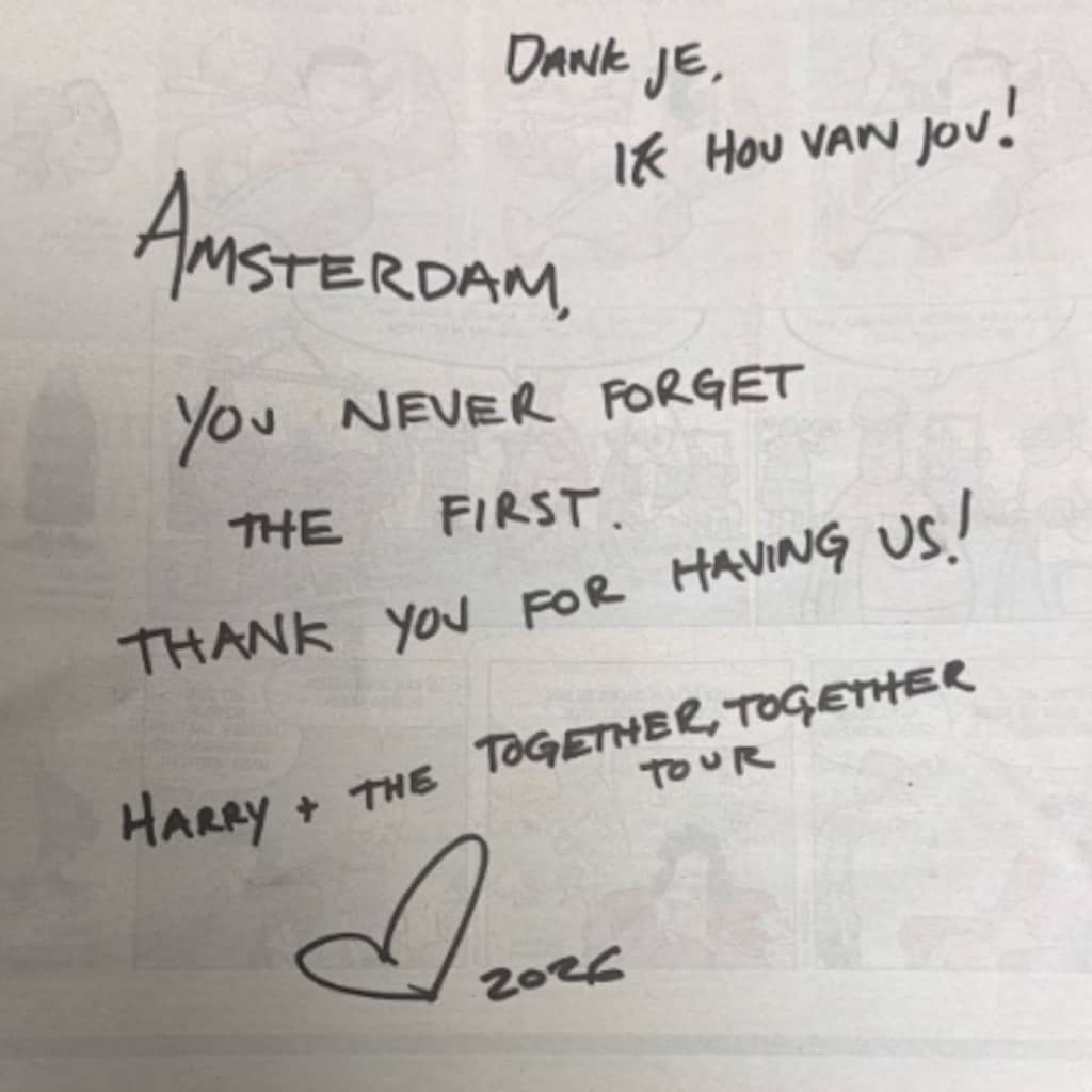 Harry Styles bedankt Amsterdam met grote advertentie in krant: 'Hou van ...
