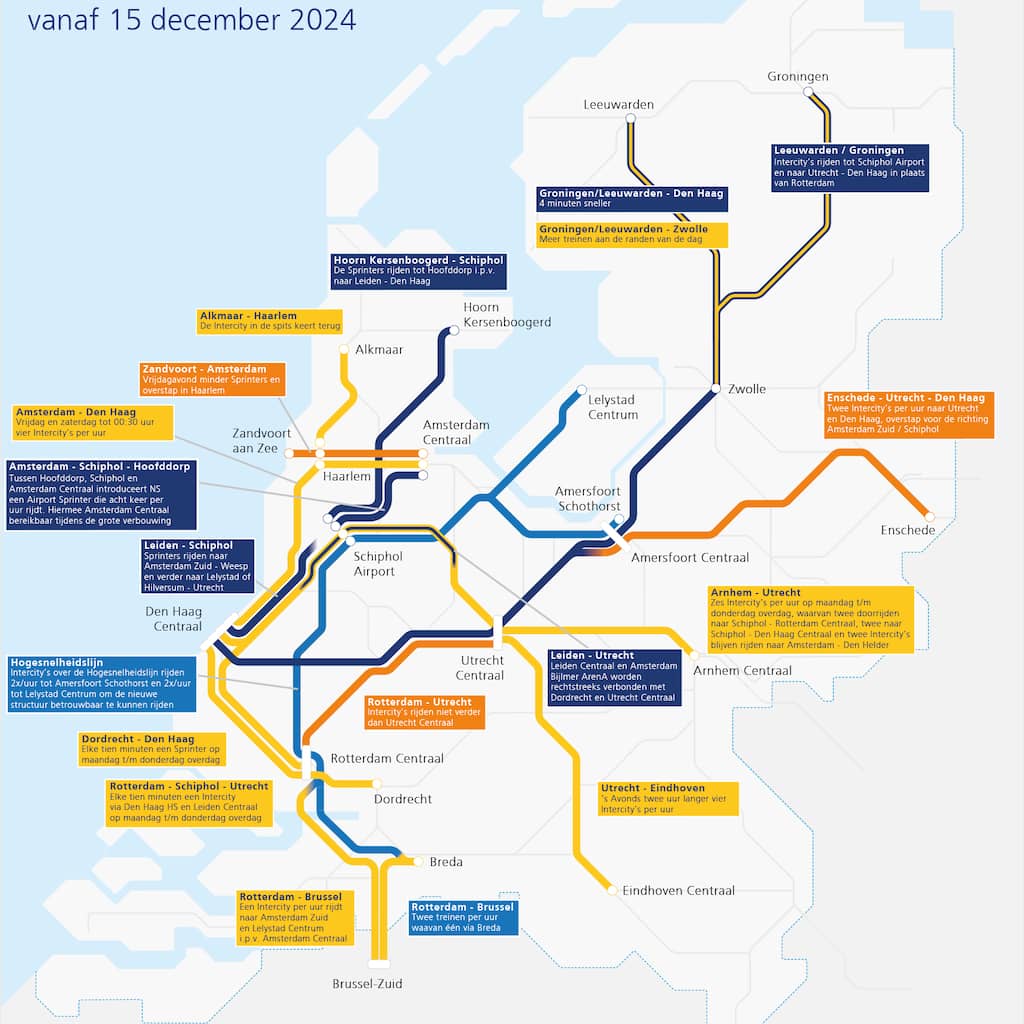 Nieuwe dienstregeling NS gaat vandaag in: meer vroege én late treinen ...