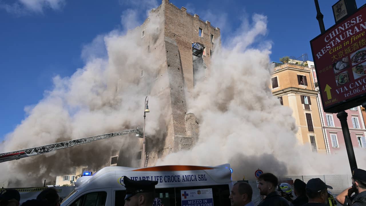 Meerdere gewonden doordat middeleeuwse toren in Rome gedeeltelijk ...