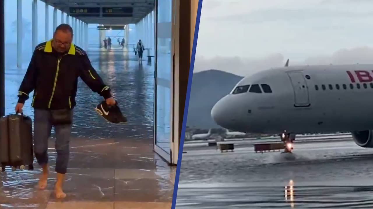 Nieuw noodweer zet luchthaven Barcelona blank | NU.nl