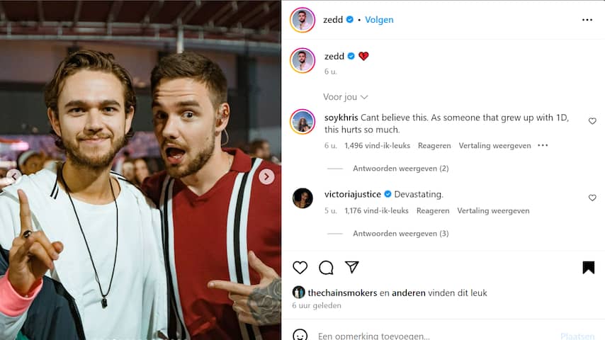 Collegas Reageren Op Overlijden Liam Payne Ons Lied Heeft Nieuwe
