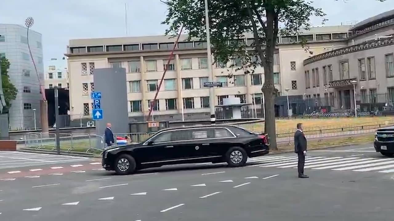 Colonne met Trump arriveert bij NAVO-top in Den Haag | NU.nl