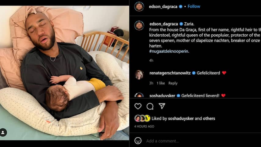 Presentator Edson da Graça voor de vierde keer vader geworden ...