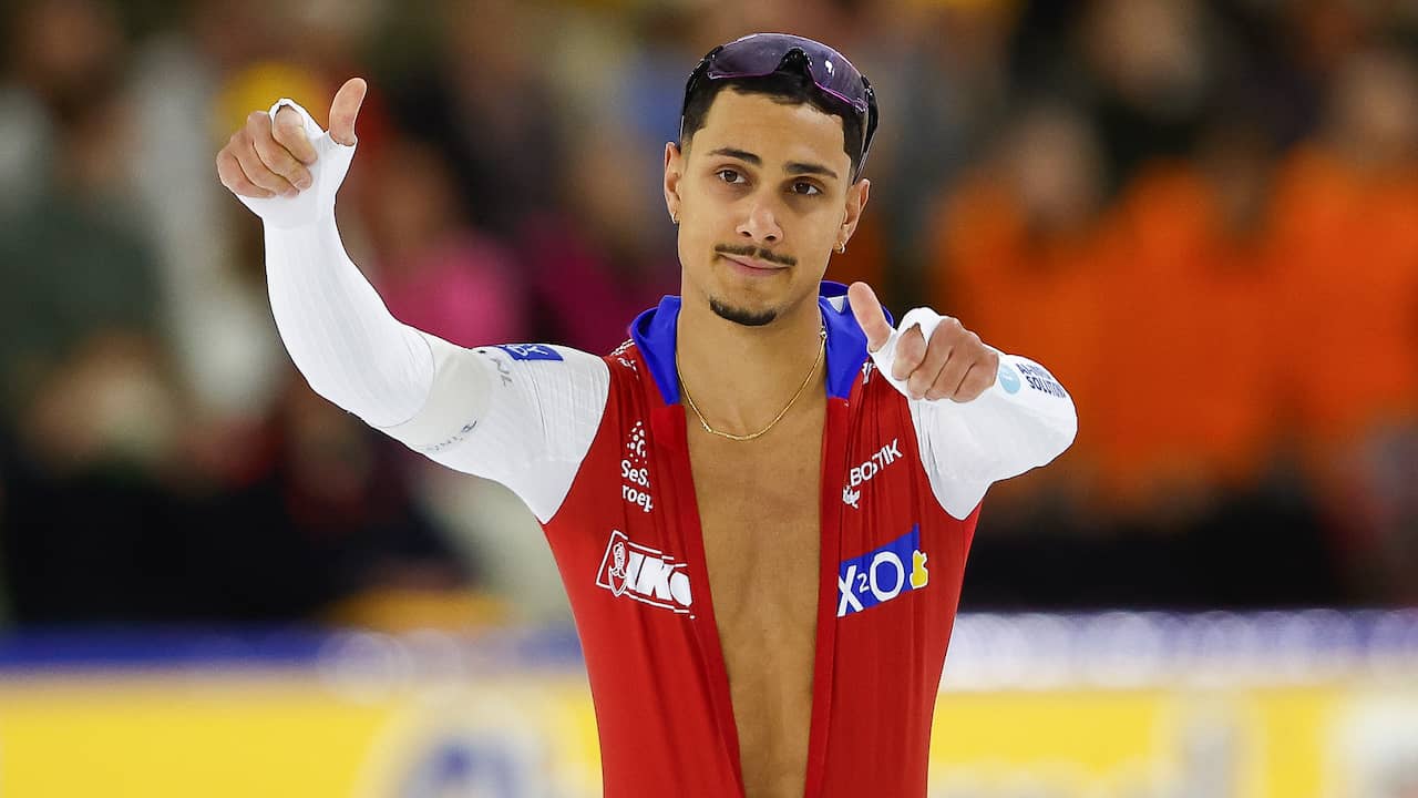Sebas Diniz verrast favoriet Jenning de Boo bij eerste 500 meter op OKT ...