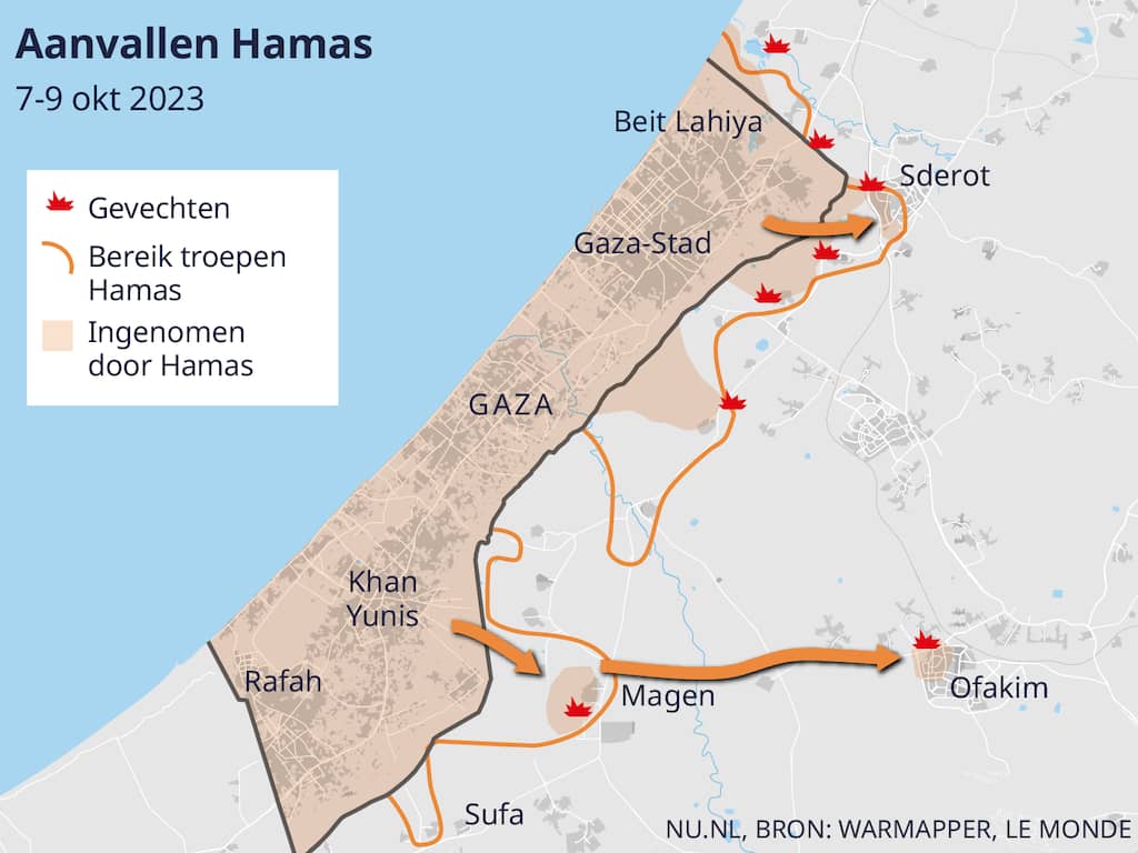 Conflict in kaart: oorlog tussen Israël en Hamas uitgebeeld | Spanningen Midden-Oosten | NU.nl
