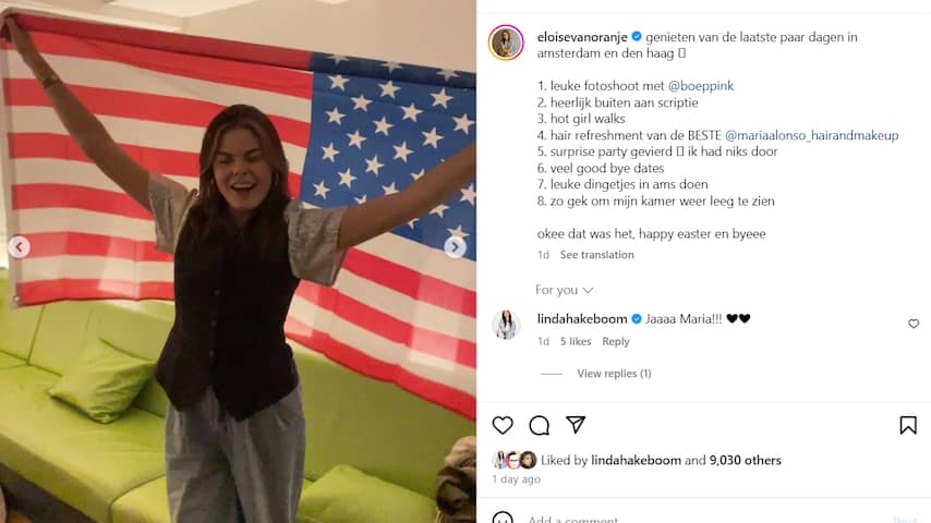 Gravin Eloise neemt voorlopig afscheid van Nederland voor stage in New ...