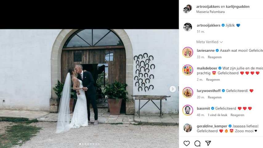 Art Rooijakkers en vriendin geven elkaar jawoord op bruiloft vol liefde ...