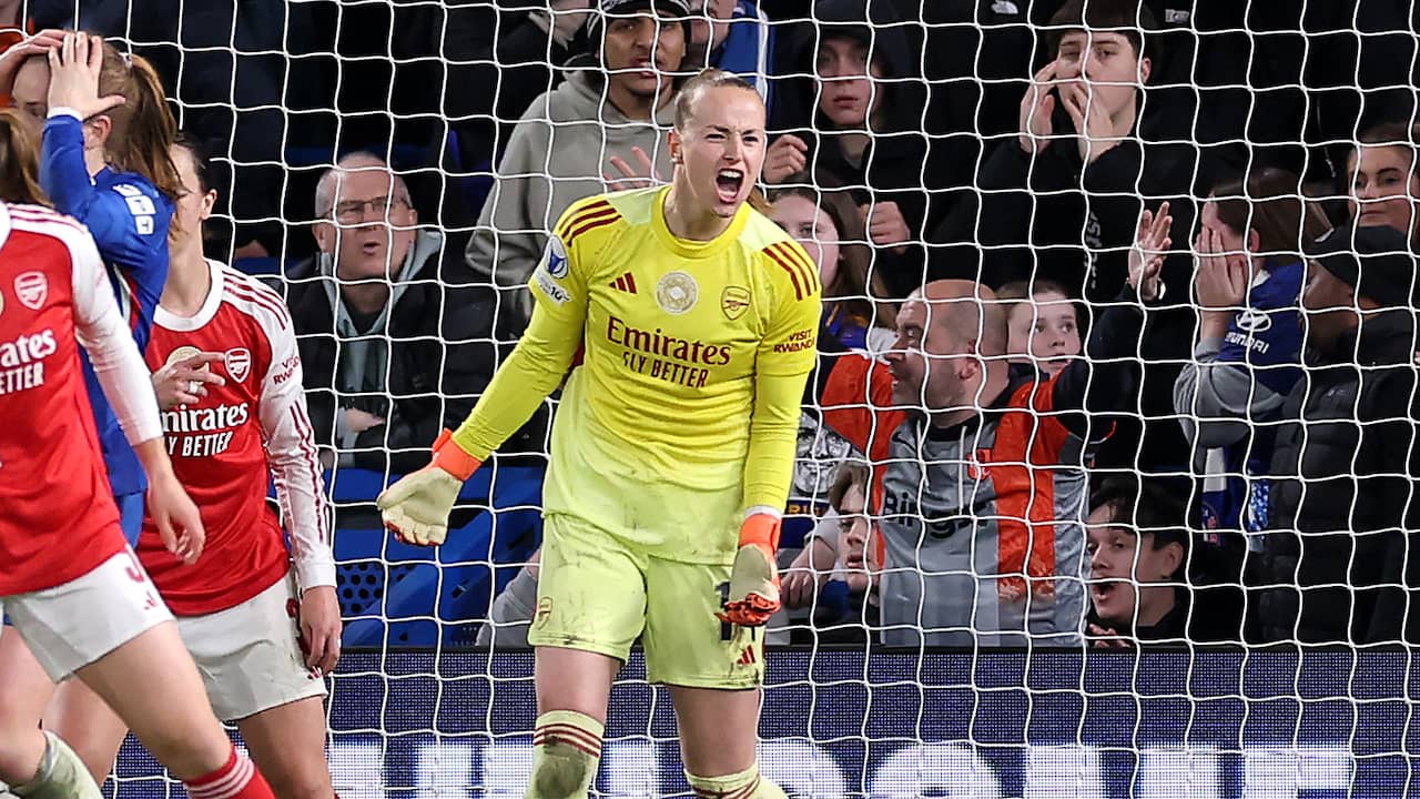 Oranjekeeper Van Domselaar leidt Arsenal naar halve finales Champions ...
