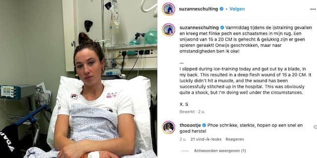 Suzanne Schulting houdt snijwond op de rug over aan val op ...