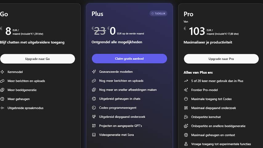 OpenAI brengt ChatGPT Pro-abonnement van 100 euro uit voor programmeurs ...