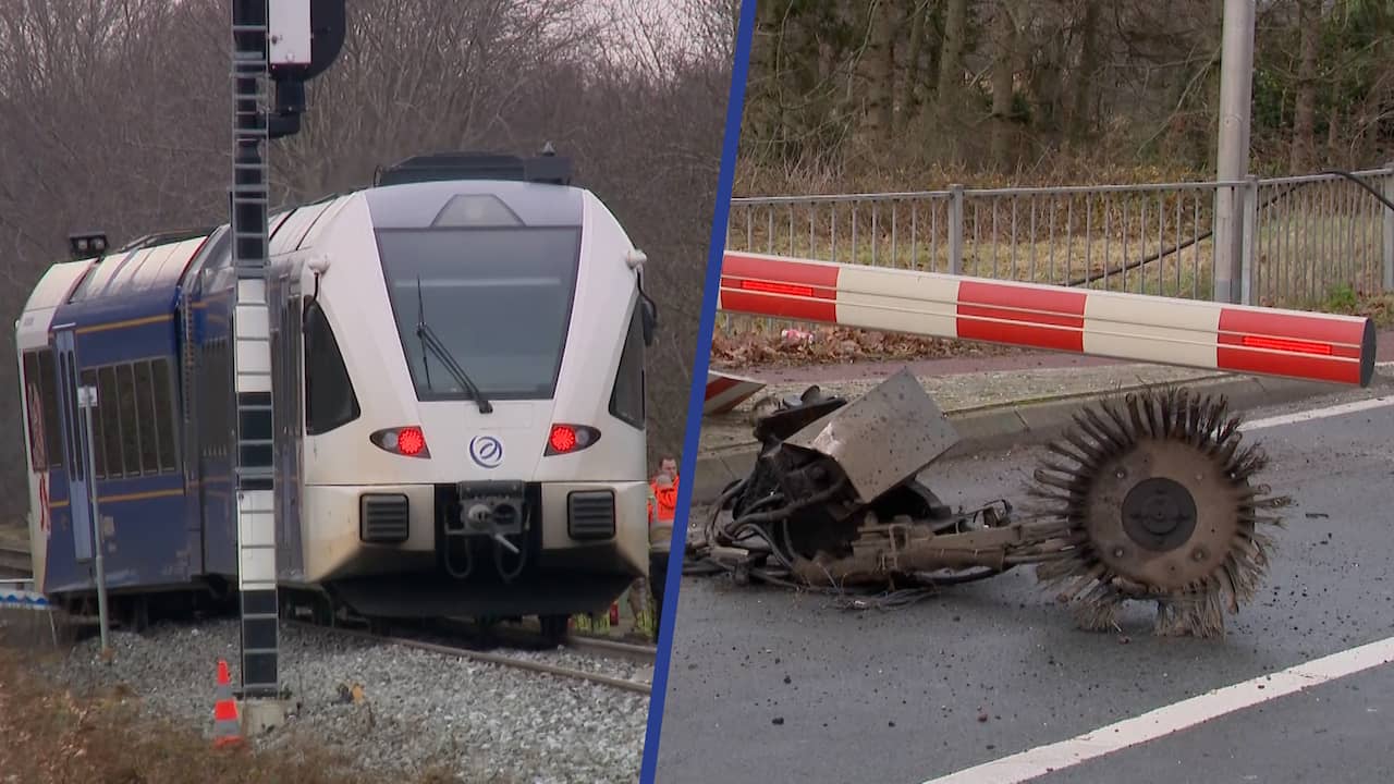 Hulpdiensten rukken uit na botsing trein en veegwagen in Limburg | NU.nl