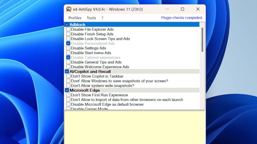XD-AntiSpy-tool laat Windows 11-gebruikers snel privacyopties aanpassen | Tweakers | NU.nl
