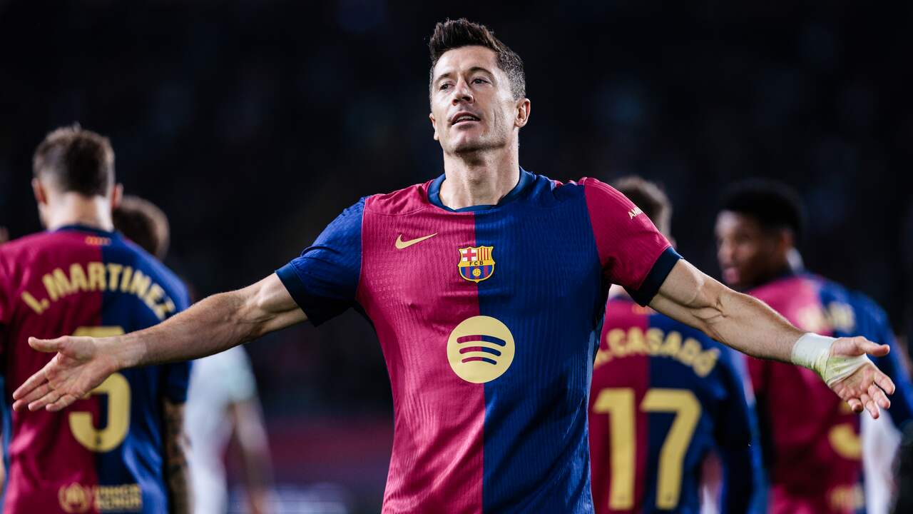 Barcelona houdt perfecte score in La Liga dankzij goal Lewandoswki ...