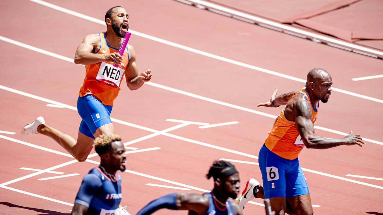 Sprinters missen finale 4x100 meter door foute wissel Martina | Olympische Spelen | NU.nl