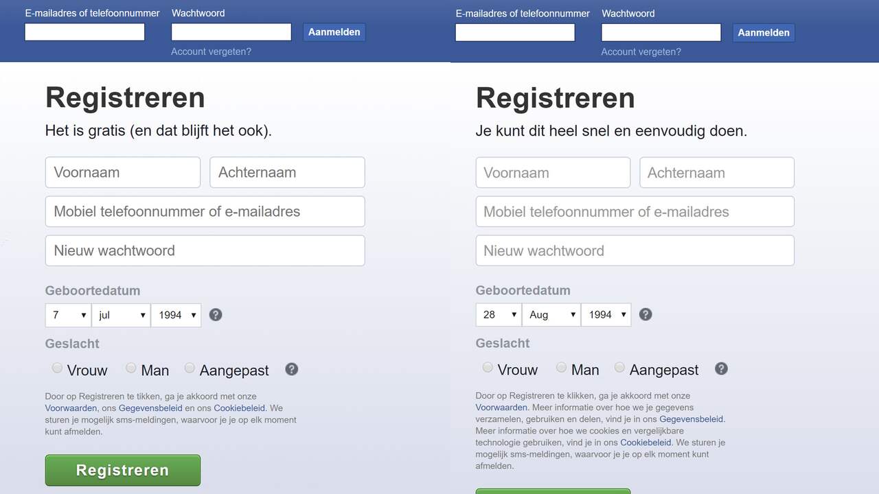 Facebook wijzigt tekst 'Het is gratis (en dat blijft het ook)' bij ...
