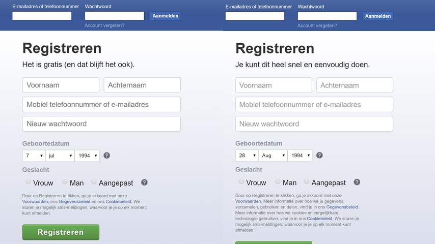 Facebook wijzigt tekst 'Het is gratis (en dat blijft het ook)' bij ...