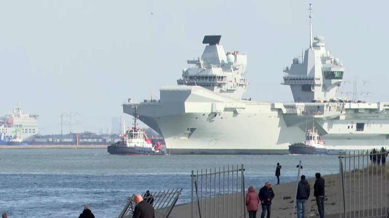 Brits vliegdekschip verlaat Rotterdamse haven | NU.nl