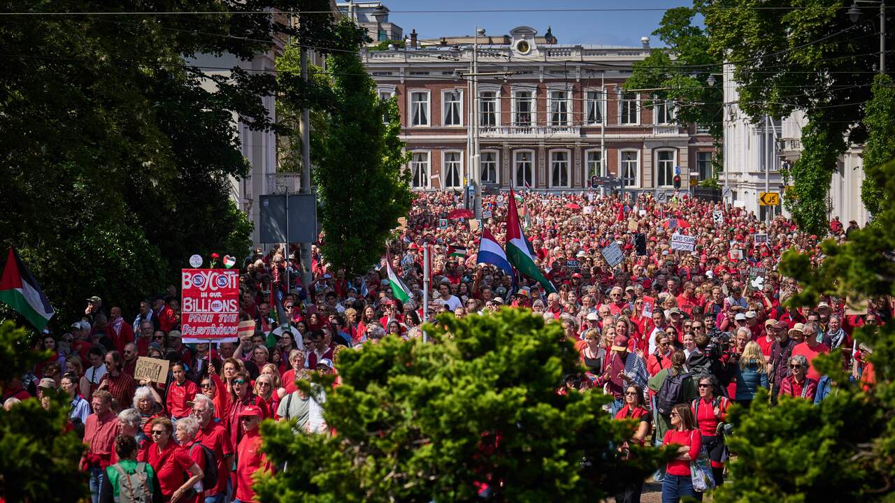 Grote demonstratie in Den Haag tegen beleid rond Israël | NU.nl