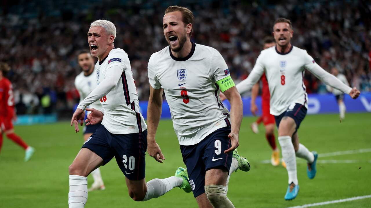 Engeland verslaat Denemarken na verlenging en haalt voor het eerst EK ...
