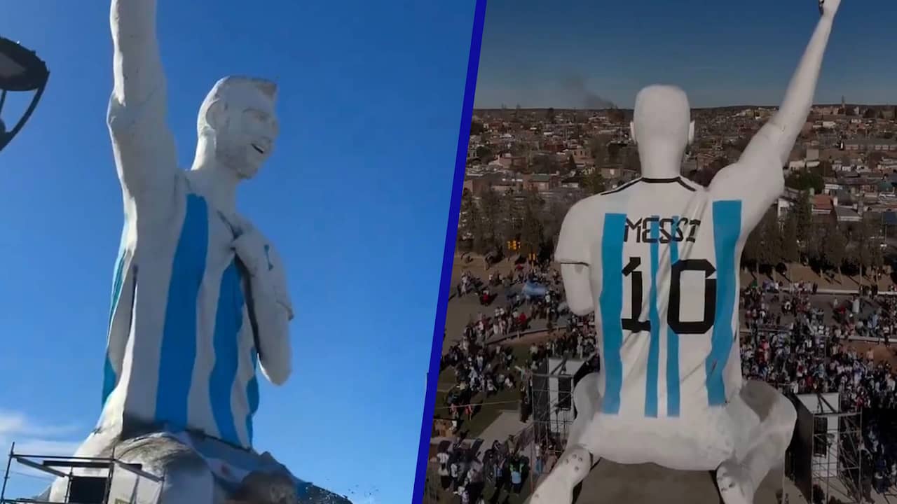 Fans onthullen enorm standbeeld van Messi in Argentinië | NU.nl