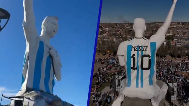 Fans onthullen enorm standbeeld van Messi in Argentinië | NU.nl