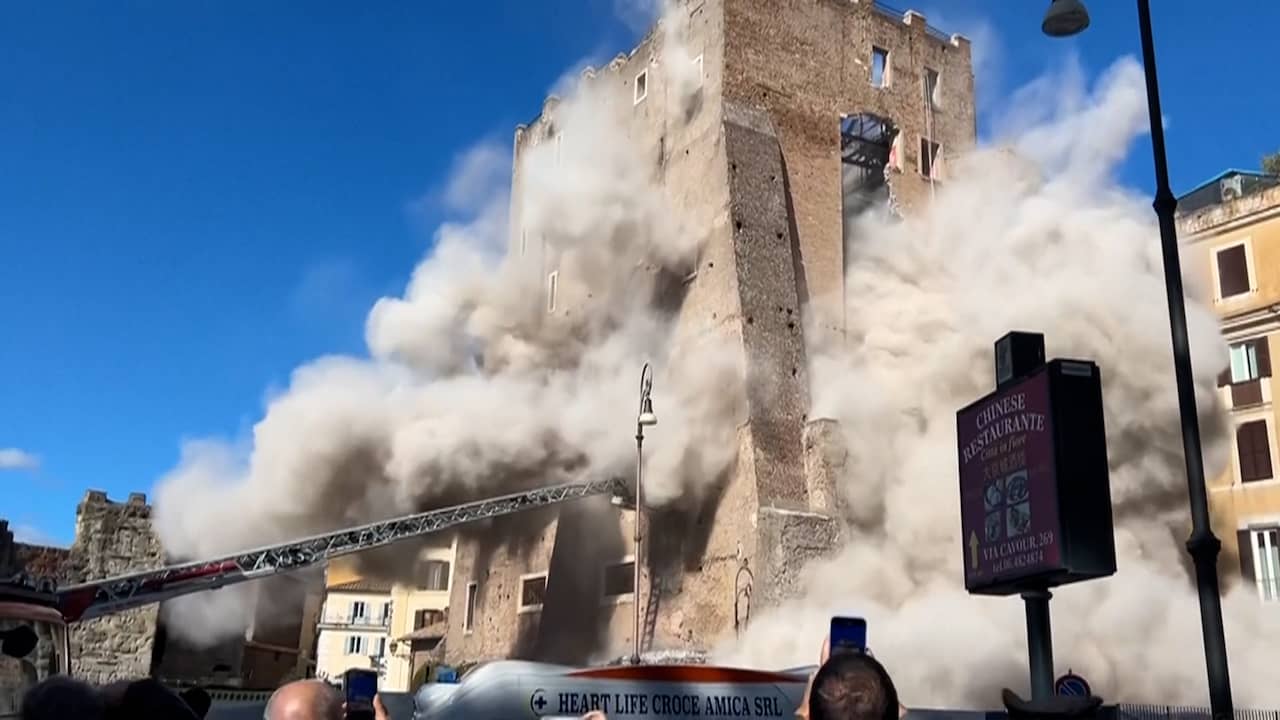 Bouwvakker die elf uur onder puin van ingestorte toren in Rome lag is ...