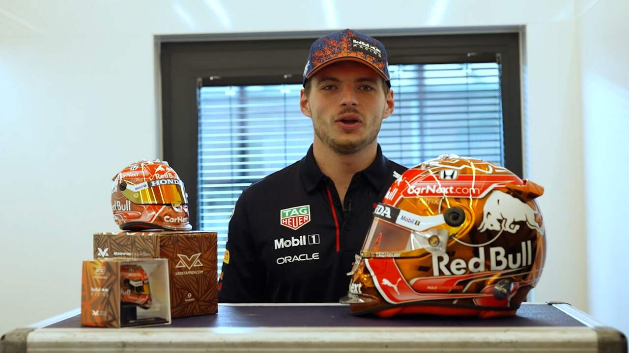 Verstappen onthult speciale oranje helm voor Grand Prix van België | NU.nl