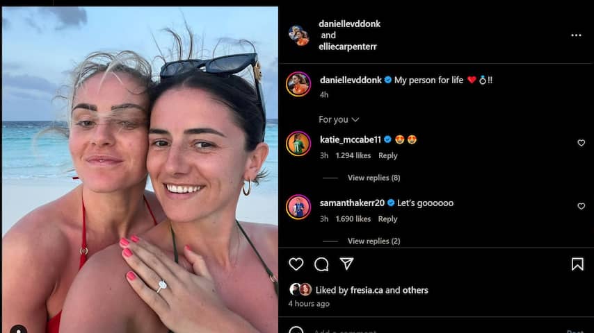Voetbalster Daniëlle van de Donk is verloofd met vriendin Ellie ...