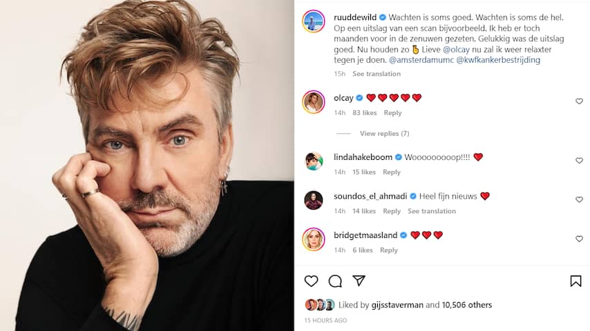 Ruud de Wild opgelucht na goede uitslag controlescan: 'Maanden in de ...