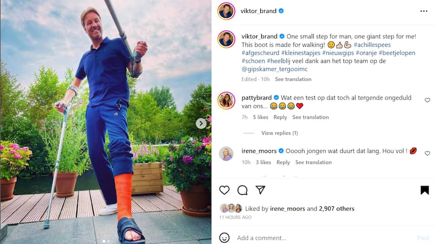 Viktor Brand zet eerste stappen na afscheuren achillespees | Achterklap ...