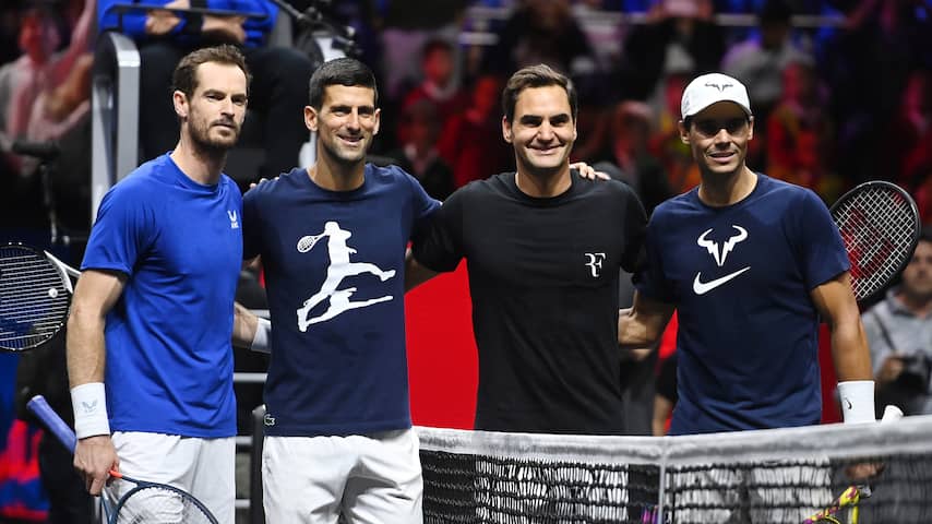 Federer, Nadal, Djokovic en Murray trainen samen richting Laver Cup | Tennis | NU.nl