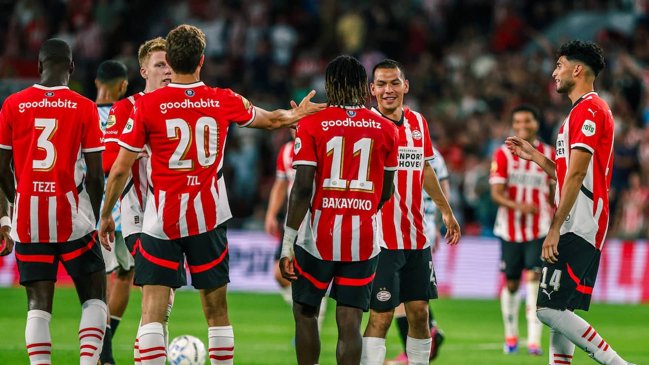 Landskampioen PSV begint Eredivisie-seizoen met ruime overwinning op RKC | Voetbal | NU.nl