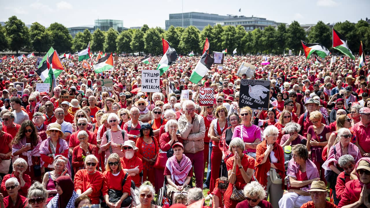 Organisatie meldt 150.000 aanwezigen bij Rode Lijn-protest in Den Haag ...