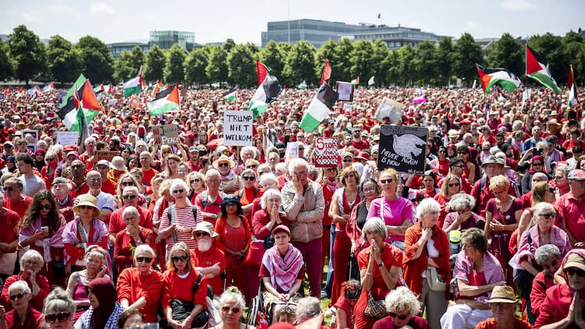 Organisatie meldt 150.000 aanwezigen bij Rode Lijn-protest in Den Haag ...