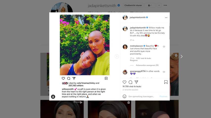 Jada Pinkett Smith gaat voortaan kaal door het leven | Achterklap | NU.nl