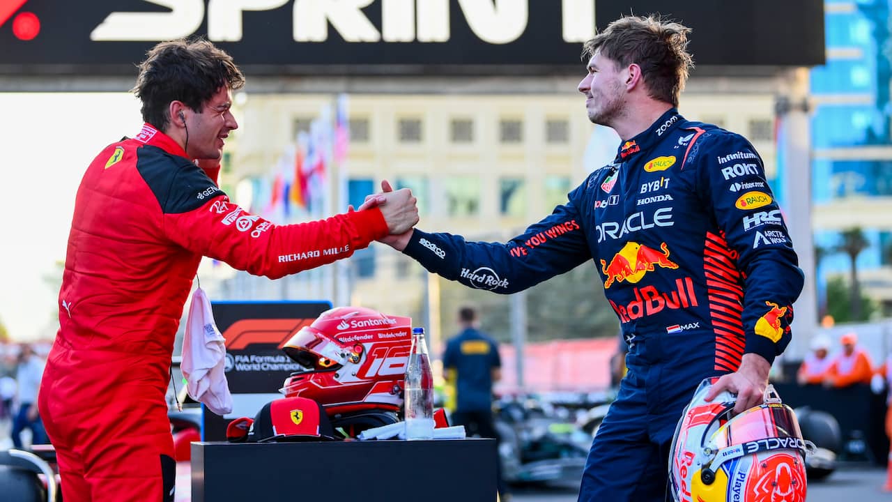 Bekijk de startopstelling voor GP Azerbeidzjan met Leclerc voor Verstappen | Formule 1 | NU.nl