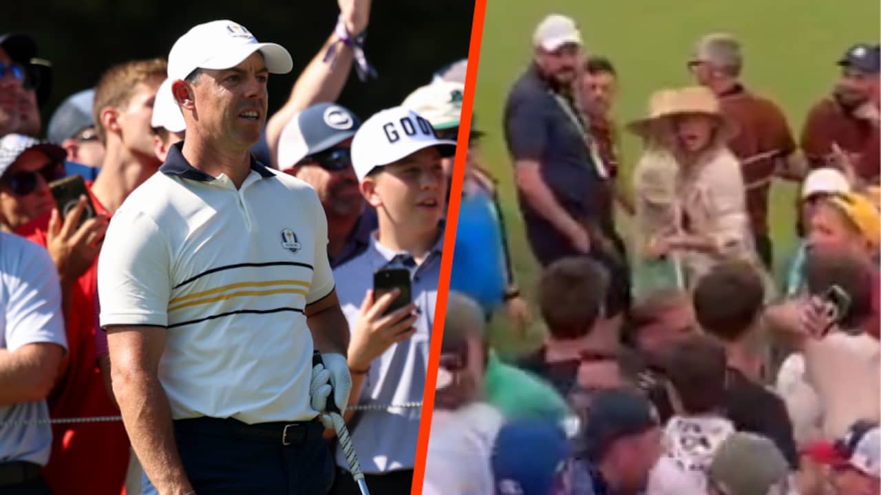 Vrouw van golfer McIlroy geraakt door biertje op Ryder Cup: 'Dit is ...
