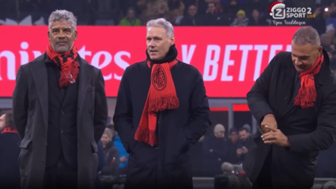 Gullit, Van Basten en Rijkaard als helden onthaald in San Siro | NU.nl