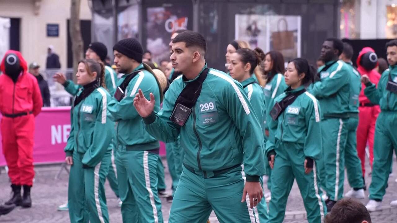 Squid Game-fans spelen spel uit hitserie na in Parijs | NU.nl