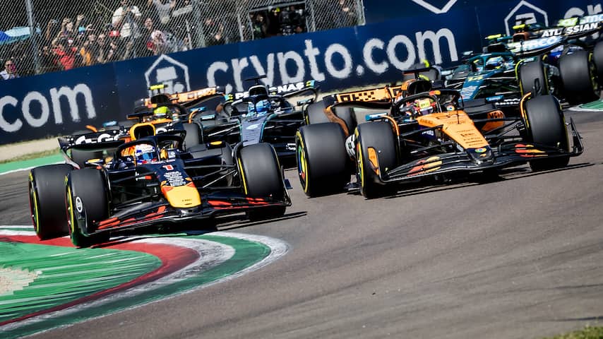 Verstappen wint GP in Imola dankzij knappe inhaalactie op Piastri bij start | Formule 1 | NU.nl