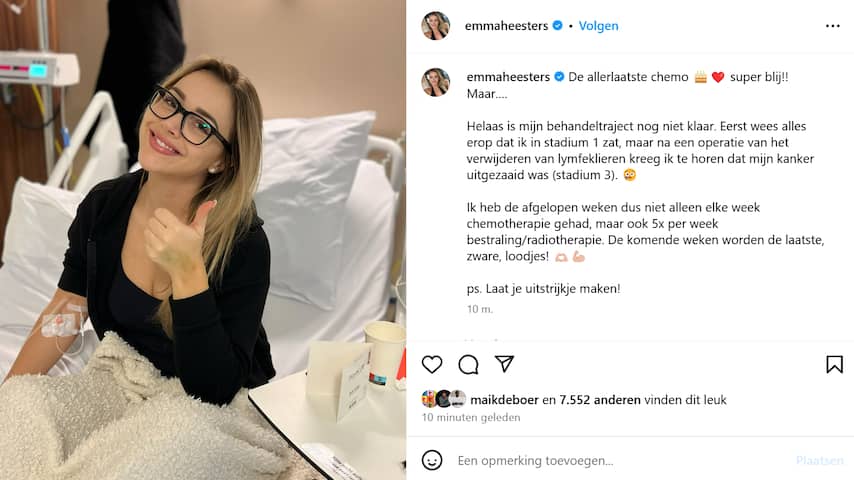 Kanker bij Emma Heesters is uitgezaaid: 'Helaas is behandeltraject nog ...