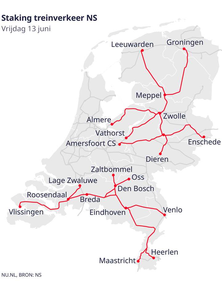 NS-personeel staakt vandaag in noorden en zuiden: kijk hier of jouw ...