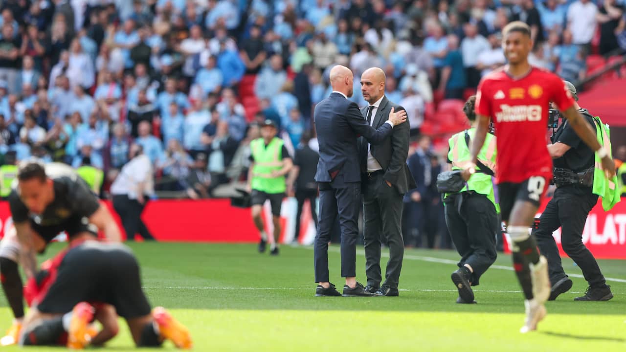 Guardiola na verloren FA Cup-finale lovend over 'buitengewone' Ten Hag ...