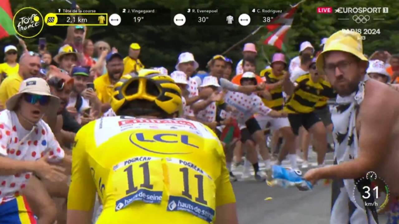 Pogacar nog altijd boos op man die chips gooide in Tour: 'Hij ging over ... Pogacar nog altijd boos op man die chips gooide in Tour: 'Hij ging over ...