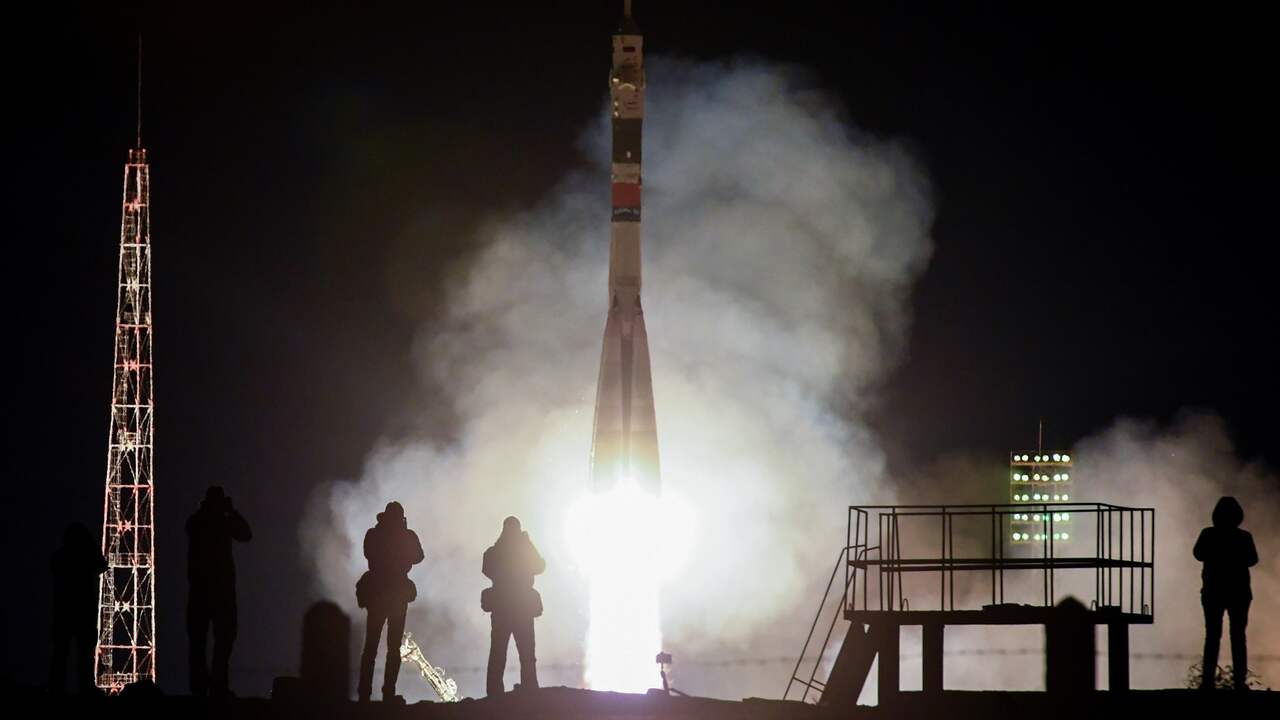 Nieuwe lancering Soyuz-raket naar internationaal ruimtestation ISS ...